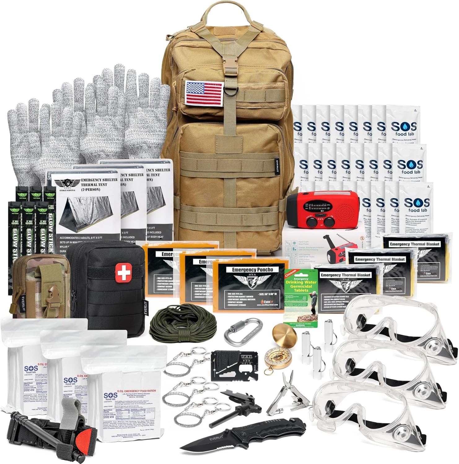 EVERLIT Complete 72 Hours Emergency Survival Kit for Family - H
